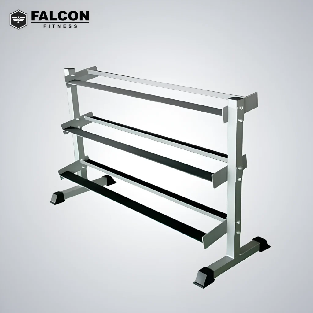 Rack acero de mancuernas hexagonales para 15 pares